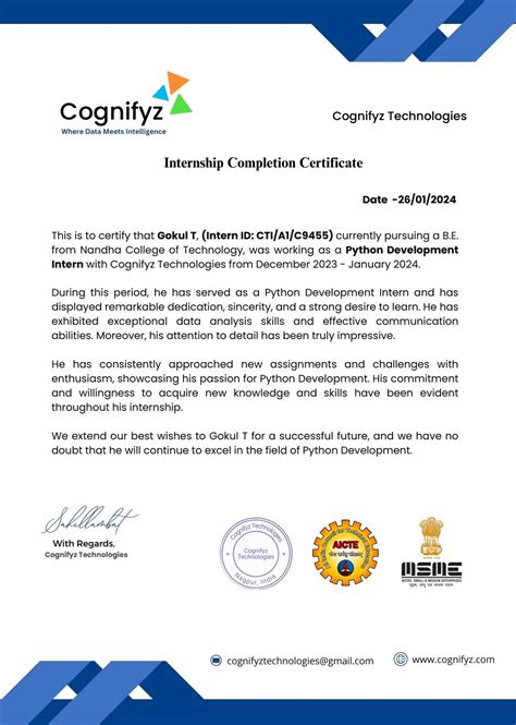 Gokul T On Linkedin Cognifyztechnologies Cognifyz Cognifyztech