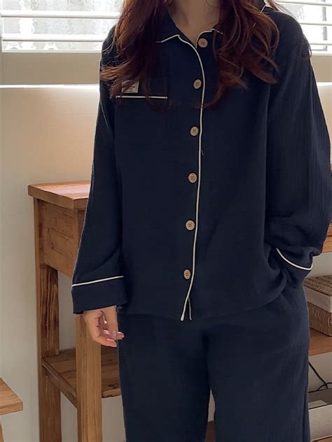 해피데이 요루면best💕 H Made 모먼트 긴팔 봄 가을 잠옷 커플 파자마 세트 5color 직진배송