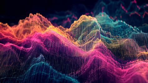 Abstract Data Visualization With Vibrant Color Gradients Depicting Complex Information Flow For