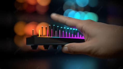 이퀄라이저 아이콘을 쥐고 있는 손의 그림된 3d 렌더링 보이스 웨이브 빈도 전파 배경 일러스트 및 사진 무료 다운로드 Pngtree