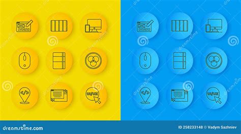 Set Line Front End Development Computer Mouse Sketchbook Or Album Ui