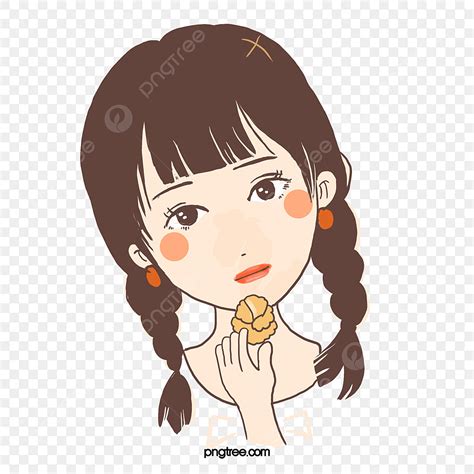 รูปสาวการ์ตูน Png สาว ถักเปีย น่ารักภาพ Png และ Psd สำหรับดาวน์โหลดฟรี