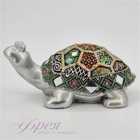 2 костенурка цветни орнаменти сребърна L22 Podaracionline