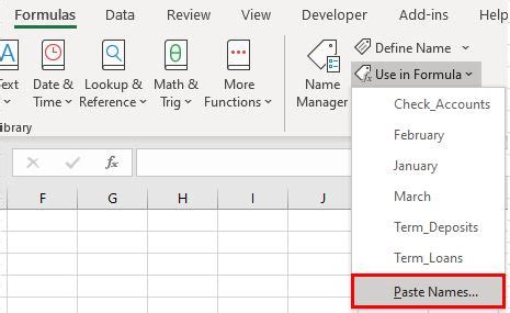 How To Paste Range Names In Excel Automate Excel
