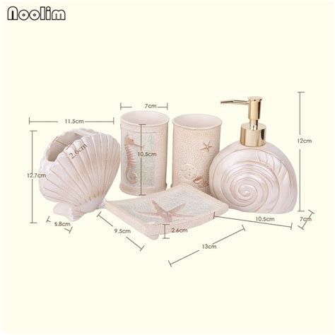 5pcsset Resin Mediterranean Sea Shell Bathroom Ac Vicedeal