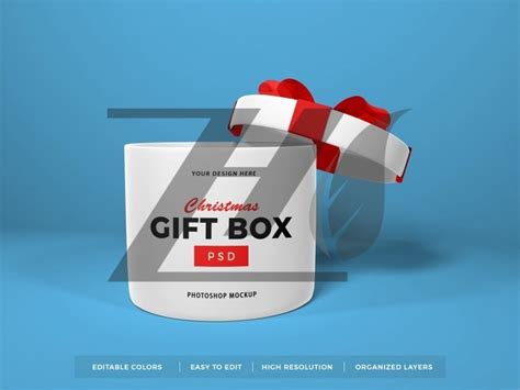 دانلود فایل لایه باز موکاپ طرح روی جعبه هدیه دانلود رایگان فایل لایه باز، Psd، وکتور، لوگو و موکاپ