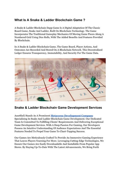 Ppt Snake And Ladder Blockchain Game Development With Assetfinx