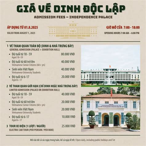 Giá Vé Tham Quan Dinh Độc Lập Sài Gòn 2025 Cập Nhật Chi Tiết ️ Your Expert