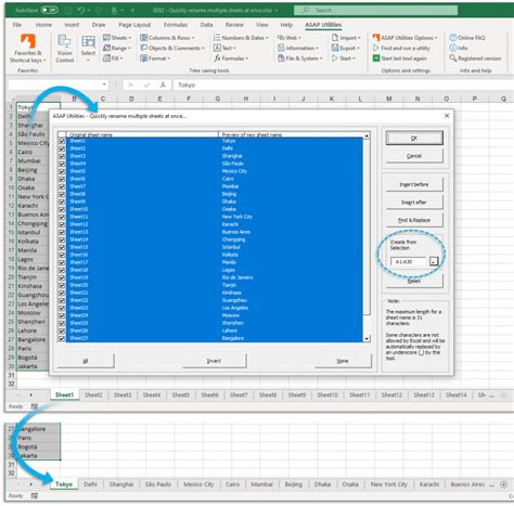 quickly rename multiple sheets at once extra features for excel