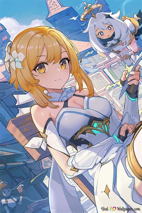 Lumine Hanging Out With Friends Genshin Impact HD Wallpaper Download