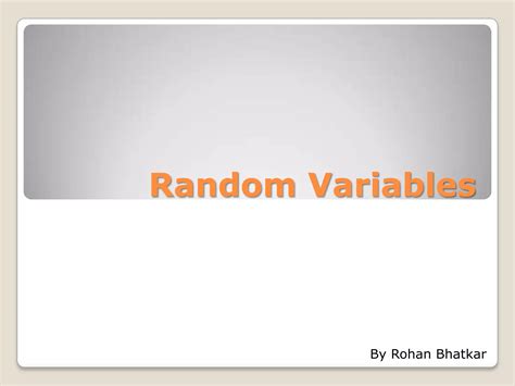 Qt Random Variables Notes Ppt