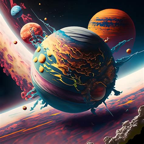 Premium Ai Image Explode Planets