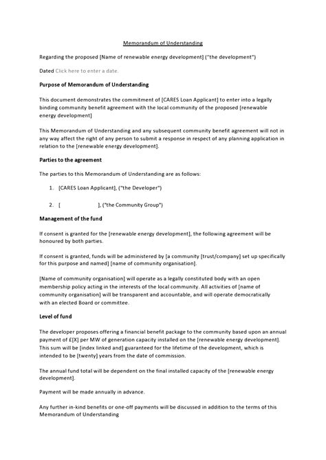 30 Free Memorandum Of Understanding Templates Word