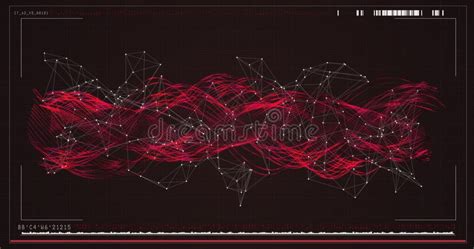 Red Spiral Pattern Of Dna With Connected Dots Stock Illustration