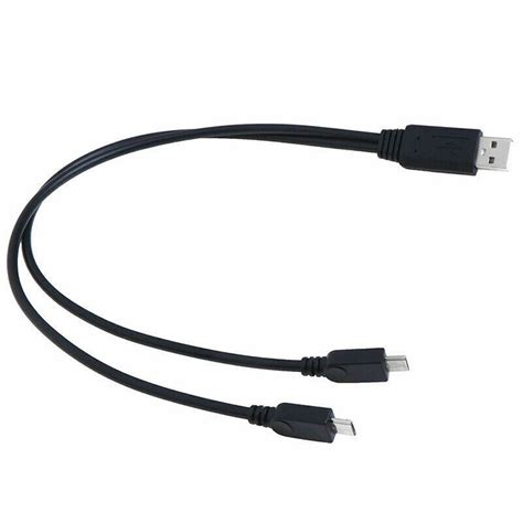 X USB Male To Male Dual Micro USB Splitter Y Charging Data Cable AU