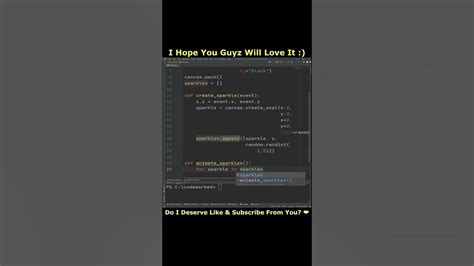 Falling Sparkles Animation Python Learnpython Pythonanimation Coding Youtube