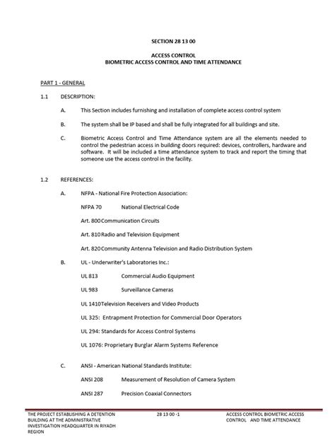 28 13 00 Access Control Pdf Access Control Computer Network