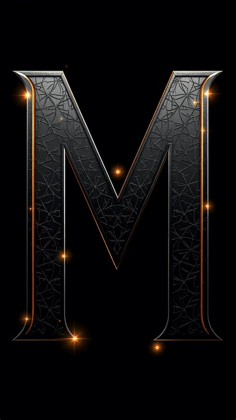 خلفيات حرف M سوداء فخمة عالية الجودة للهاتف