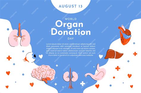 평면 세계 장기 기증의 날 배경 무료 벡터