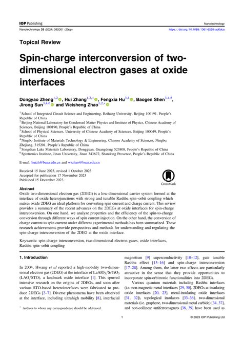 Spin Charge Interconversion Of Two Dimensional Electron Gases At Oxide Interfaces Request Pdf