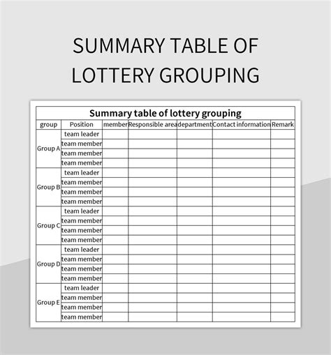Excel Lottery Spreadsheet Templates