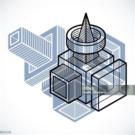 Desain 3d Bentuk Kubus Dimensi Vektor Abstrak Ilustrasi Stok Unduh