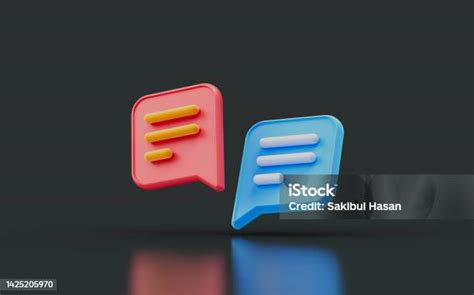 어두운 배경에 메시지 채팅 기호 3d 렌더링 개념에 대한 말하기에 대한 스톡 사진 및 기타 이미지 말하기 토론 3차원 형태 Istock