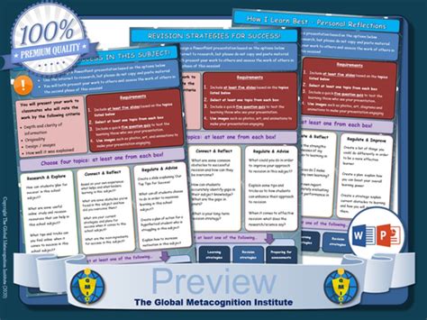 Metacognition And Self Regulated Learning [computer Suite Sessions X 10] Teaching Resources