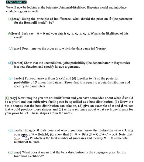 SOLVED Problem We Will Now Be Looking At The Beta Prior Binomial Likelihood Bayesian Model