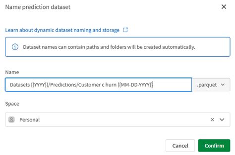 Dynamic Naming And Storage For Batch Predictions Qlik Cloud Help