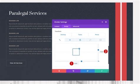 Using Divider Modules To Create Background Shapes With Divi S Transform Options