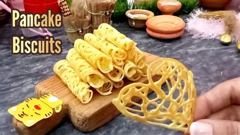 Egg Roll Biscuits Cobweb Pancake Biscuits Minioclock Miniature Cooking Youtube