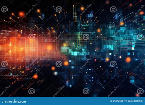 Abstract Dark Blue Background Network Connection Structure Grid