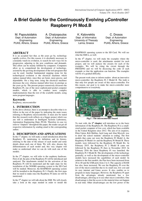 PDF A Brief Guide for the Continuously Evolving μController Raspberry PI Mod B