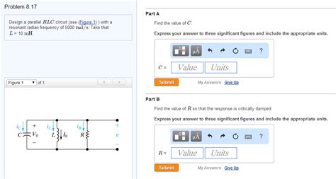 Solved Find The Value Of C Design A Parallel RLC Circuit Chegg