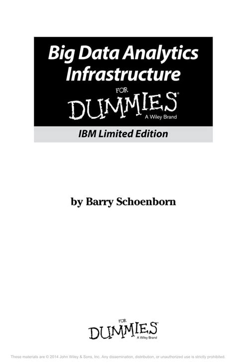 Big Data Analytics Infrastructure For Dummies PDF