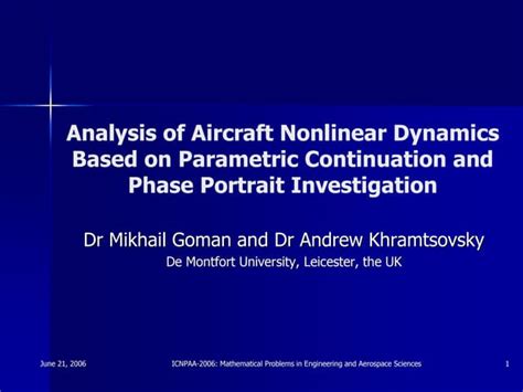 Mgoman Akhramtsovsky 2006 Analysis Of Aircraft Nonlinear