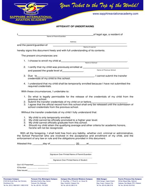 Affidavit Of Undertaking Docx Annex 3 Affidavit Of Fill And Sign Printable Template