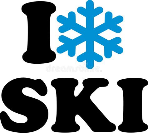 I Love Ski Snowflake Stock Vector Illustration Of Slide 106174375