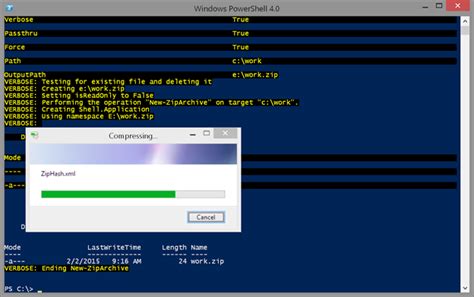 create zip archives with powershell and the shell application com object