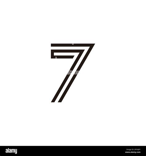 Number 7 Lines Double Geometric Symbol Simple Logo Vector Stock Vector