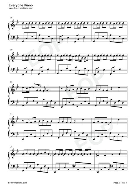 反方向的钟 周杰伦五线谱预览 Eop在线乐谱架