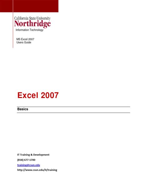 Excel 07 Basics Pdf Microsoft Excel Spreadsheet