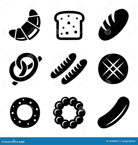 Bakery And Bread Icons Set Stock Vector Illustration Of Muffin 53384873