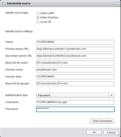 Vmware Vcenter Howto Add An Active Directory Domain As Sso Identity