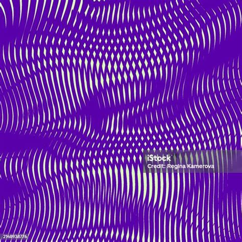 Moire Abstract Violet Background With Wavy Linear Moire Effect Stock