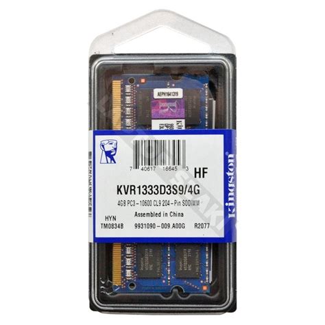 Kingston 4gb Ddr3 1333mhz Notebook Memória