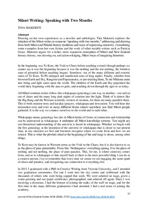 Pdf Maori Writing Speaking With Two Mouths