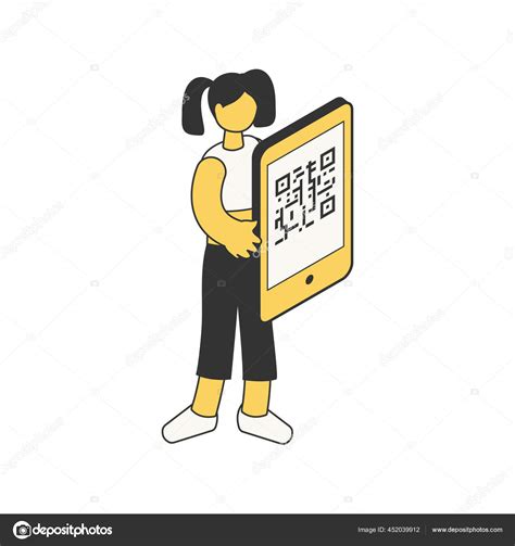 Girl QR Code Composition Stock Vector By Macrovector