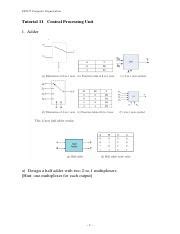 Tutorial 11 Anwser Pdf CS2115 Computer Organization Tutorial 11